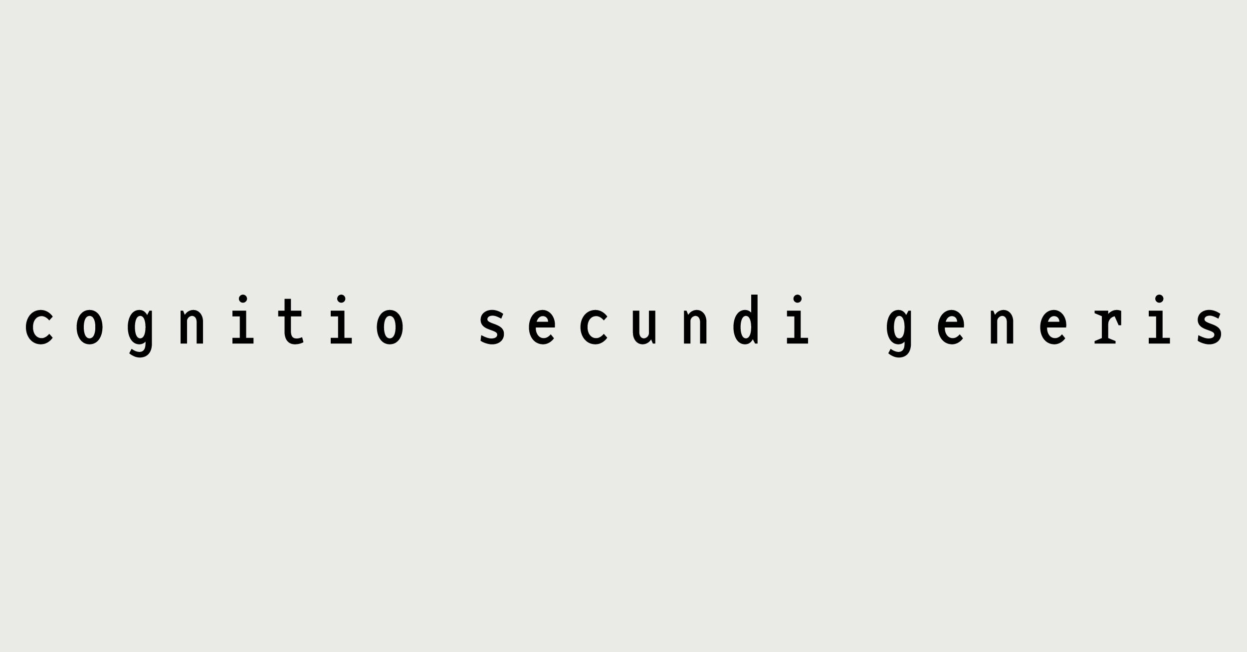 All – cognitio secundi generis